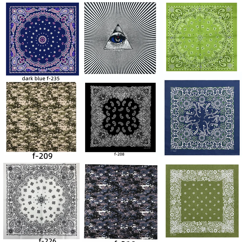 f-201 Unisex Cotton Blend Hip Hop Bandana Headwear Hair Band Scarf Neck ...