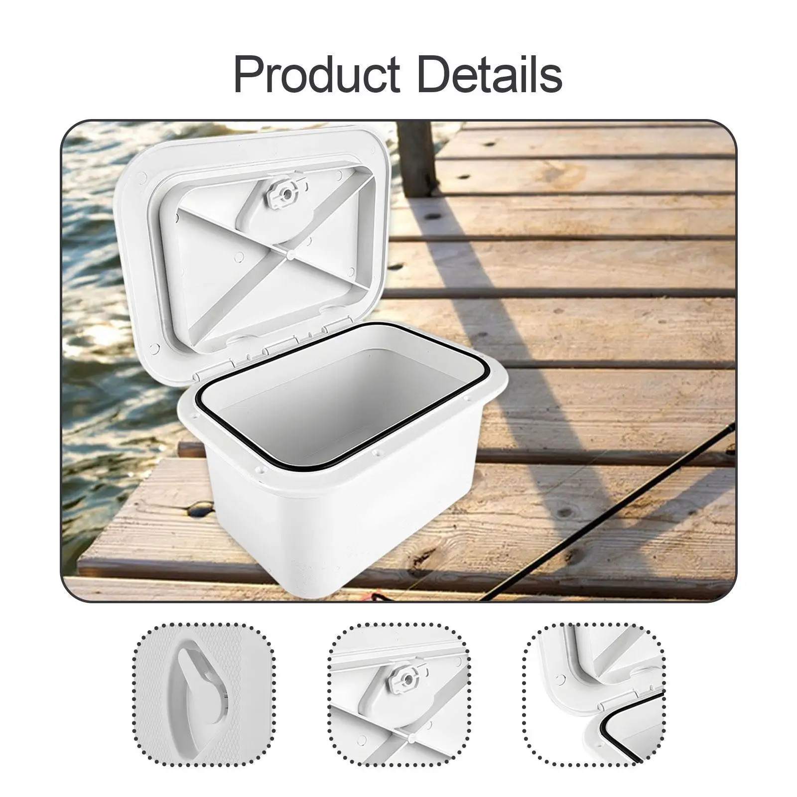 Marine Deck Storage Box Container White Lockable Built in Waterproof ...