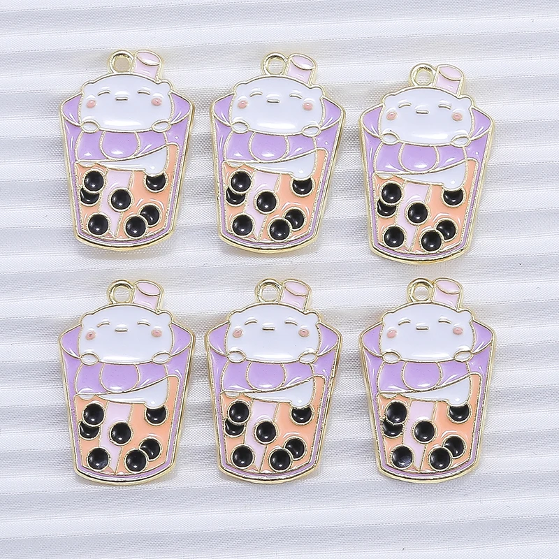 10pcs-16x25mm-Cute-Enamel-Summer-Drink-Milk-Tea-Charms-for-Making-DIY ...