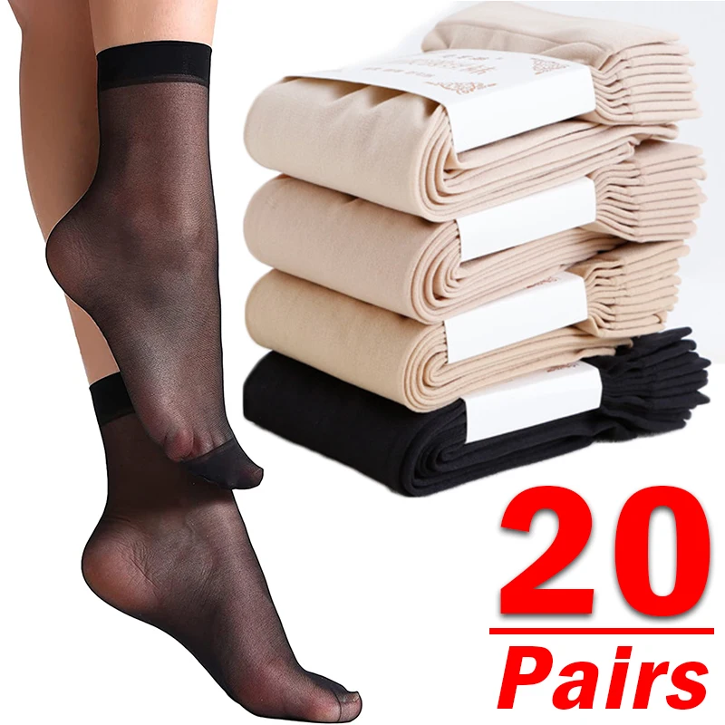 Summer Transparent Crystal Invisible Socks Women Sexy Ultra-thin ...