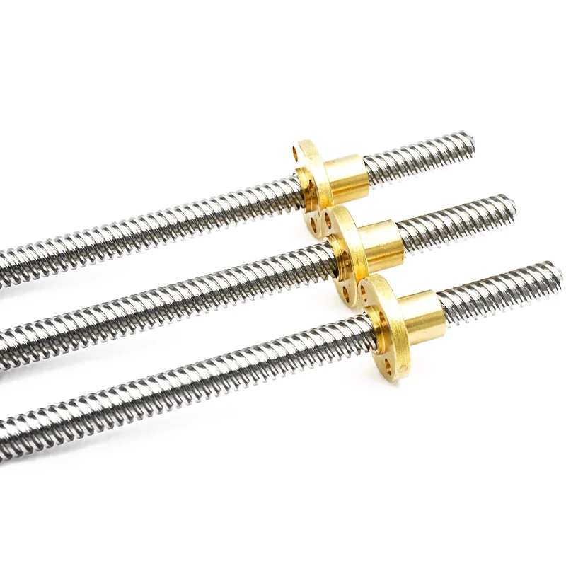 304 Stainless Steel Threaded Rod Lead Screw with T8 Brass Nut for 3D ...
