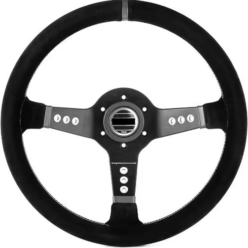 14Inch-Universal-Racing-Drift-Rally-Steering-Wheel-Car-Suede-Leather ...
