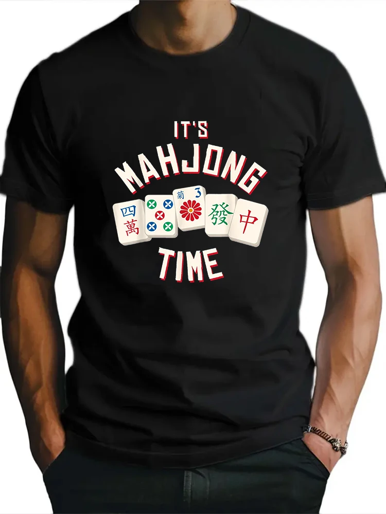It-s-Mahjong-Time-Playing-Chinese-Game-Tiles-Player-T-Shirt-Men-s-T ...