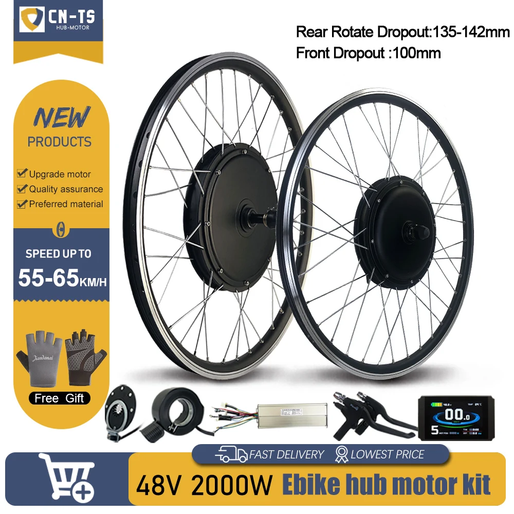 Elektrische Fiets 48V 2000W Conversie Kit 20 26 27.5 700C 28 29 Inch ...