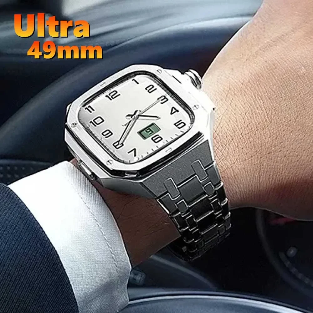 Stainless-Steel-Mod-Kit-Case-Strap-for-Apple-Watch-Ultra-2-ultra-49MM ...