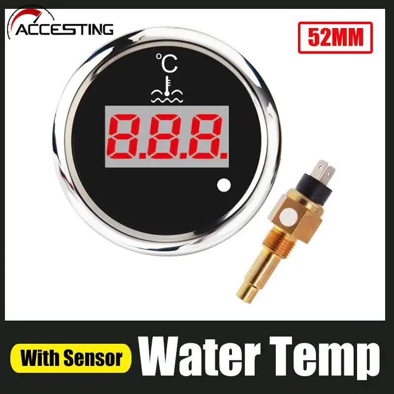 Digital-52mm-Water-Temp-Gauge-40-120-With-Water-Temperature-Sensor ...