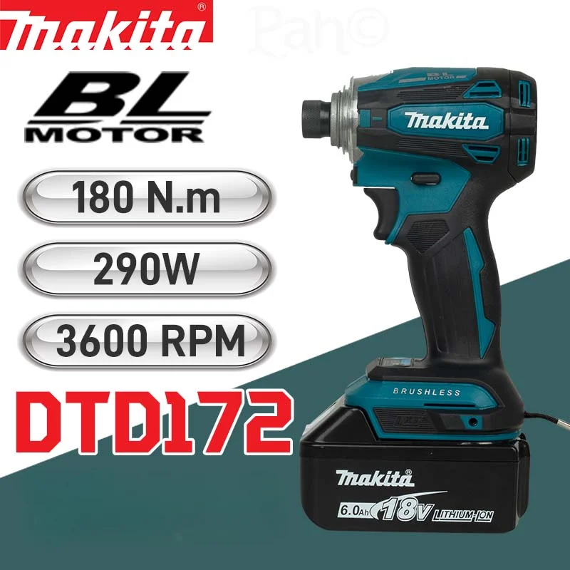 Makita-DTD172-18V-LXT-BL-Brushless-Cordless-Impact-Driver-Motor-Electric-Drill-180-N-M ...