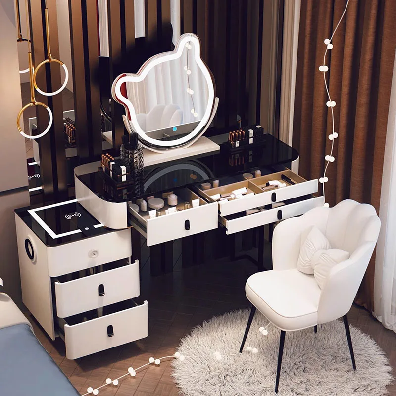 With-Mirror-And-Lights-Makeup-Table-Luxury-Manicure-Table-Women ...