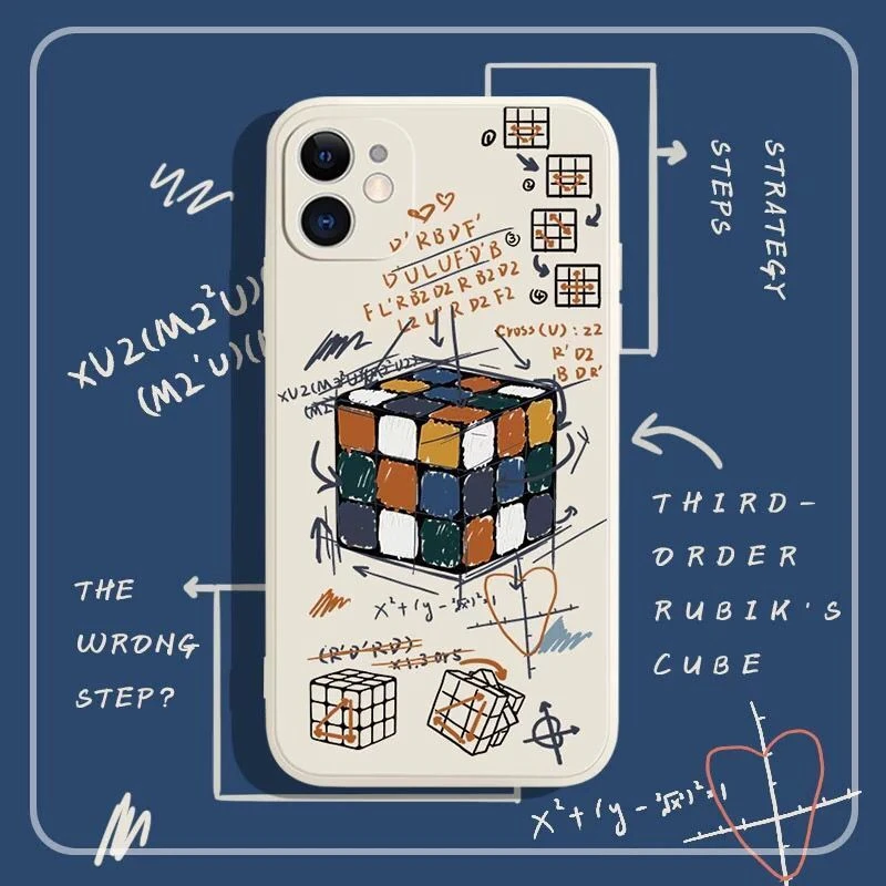 Creative Rubik's Cube Matte Phone Case For Iphone 11 12 13 Pro Max Mini ...