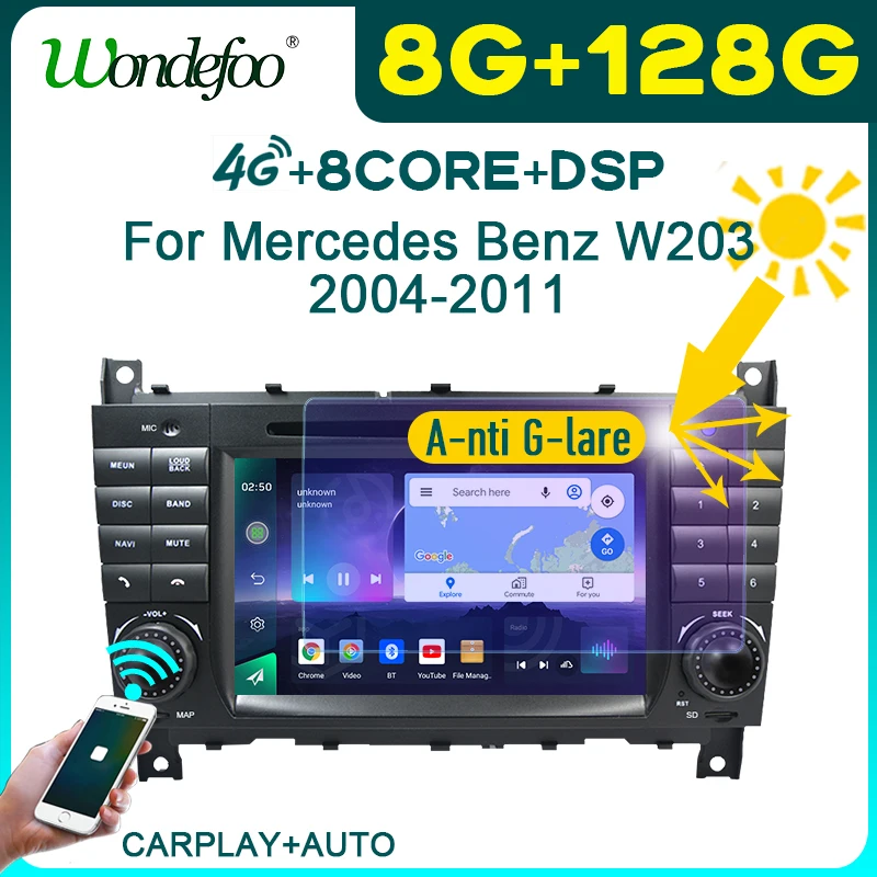 Carplay-Android-auto-Car-Radio-Screen-Player-For-Mercedes-Benz-W203 ...