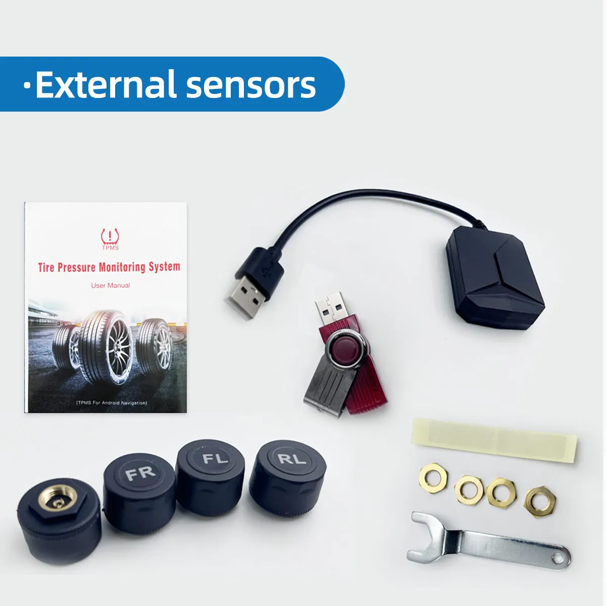 USB Android TPMS Car Tire Pressure Alarm Monitor System For vehicle ...