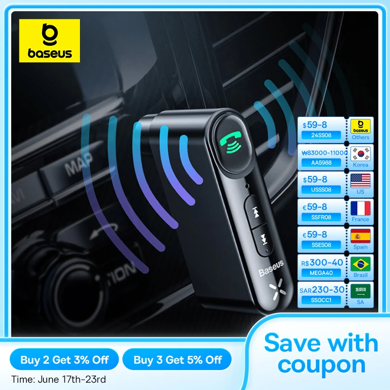 Baseus-Car-Aux-Bluetooth-Adapter-Receiver-3-5MM-Jack-Bluetooth-5-0 ...