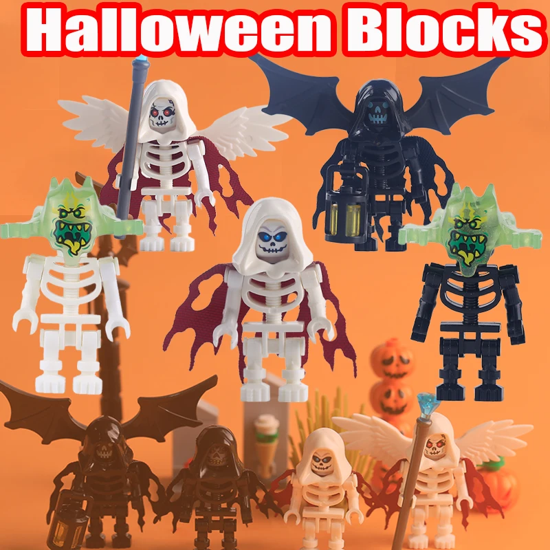 MOC City Street View Halloween Wing Skeleton Series Building Blocks ...