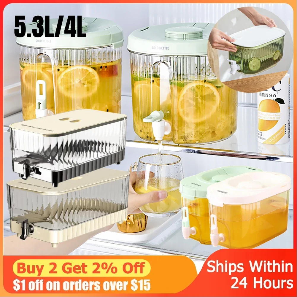 5-3L-Plastic-Juice-Dispenser-with-Faucet-and-Lid-Juice-Cold-Drink ...