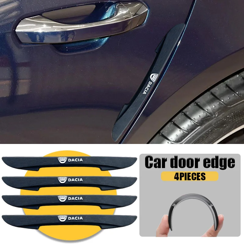 4Pcs Rubber Car Door Edge Protection Sticker for Dacia Duster Dokker ...