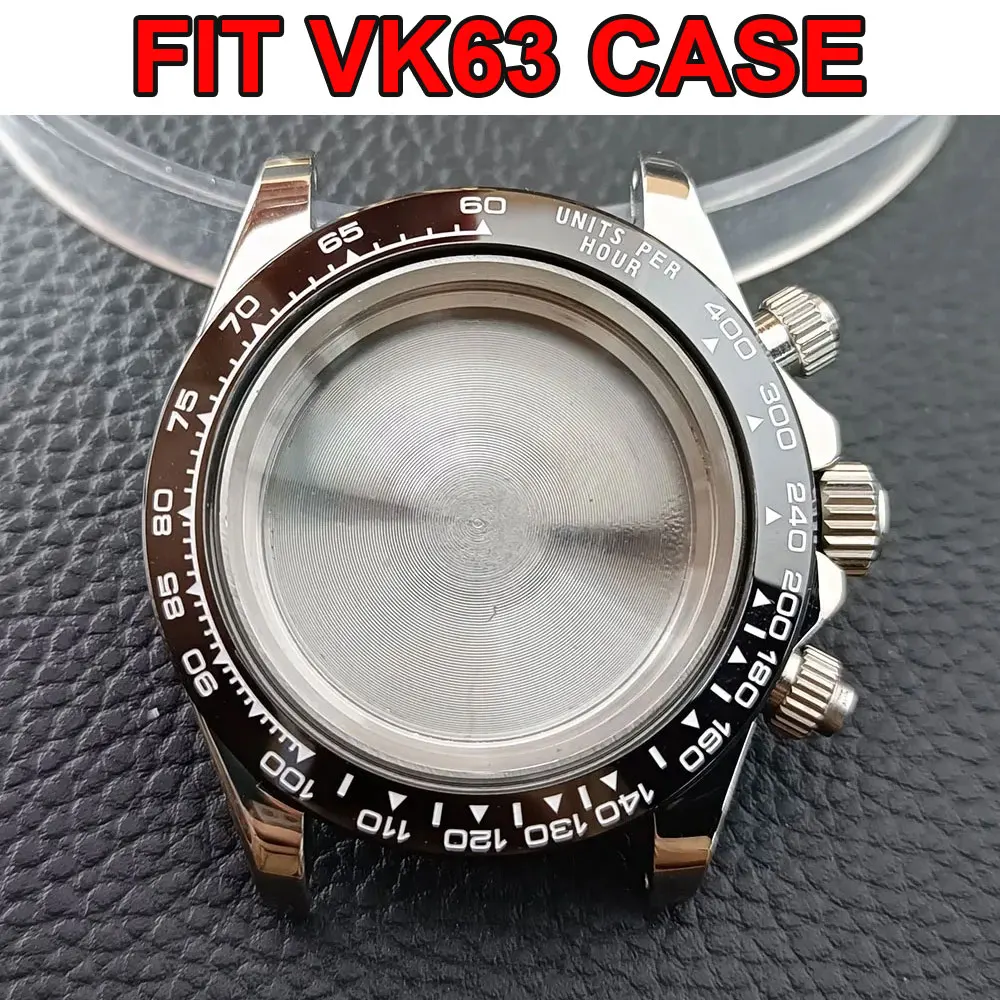 39-3mm-Black-Silvery-Men-s-Watches-Steel-Case-FIT-VK63-Movement-Case ...