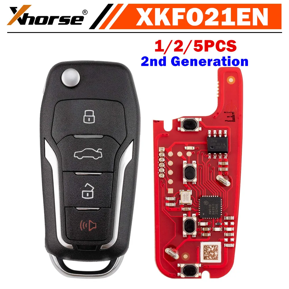 1/2/5 Pieces XHORSE XKFO21EN for Ford 2nd Generation Smart Key 4 ...