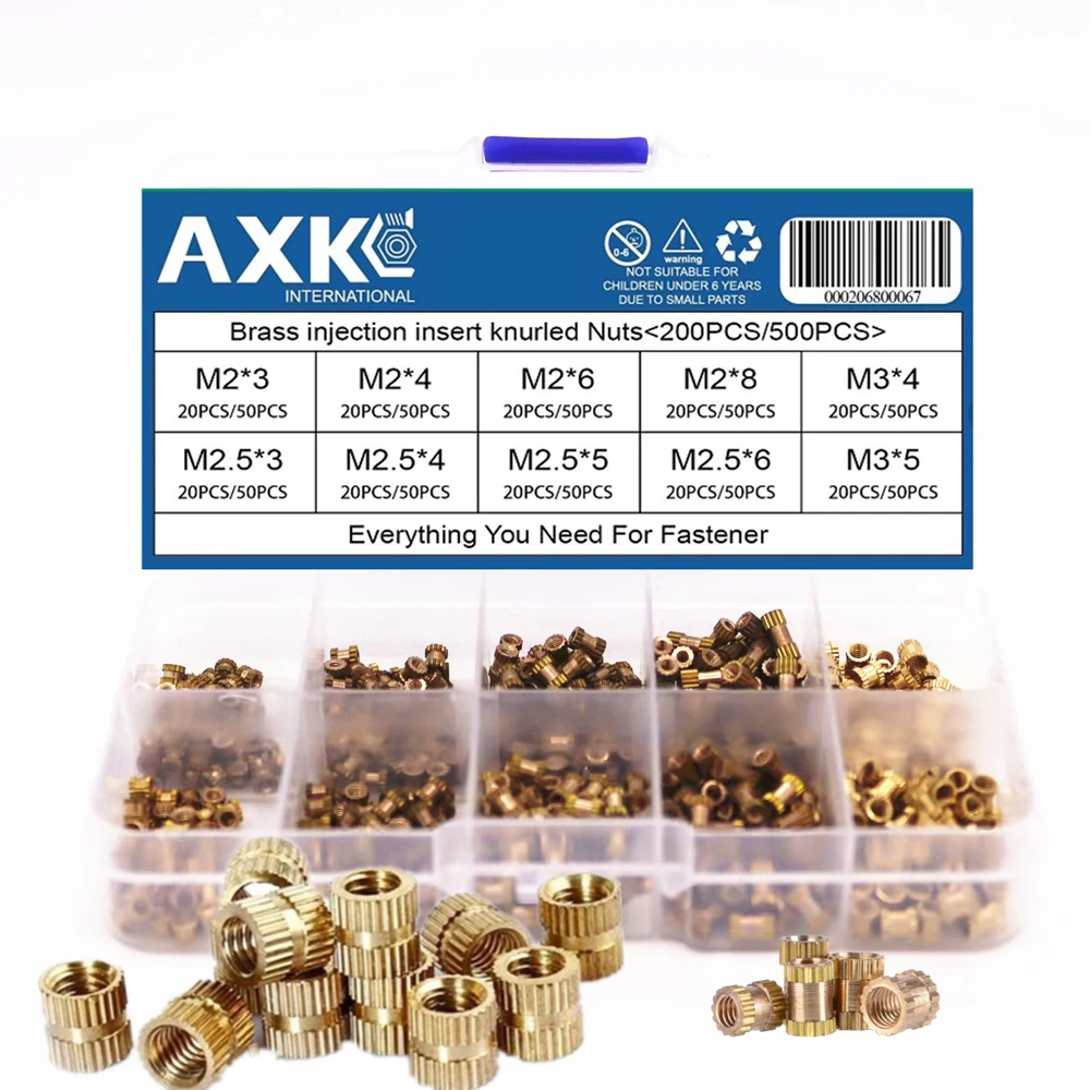 Injection Nut Copper Insert M2 | Knurled Nuts Injection | Knurl Round ...