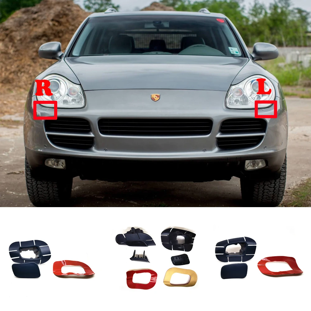 L & R 포르쉐 카이엔 9PA 955, 기본 GTS 터보 S 스포츠 노즐 트림, 프론트 헤드라이트 와셔 커버 ...