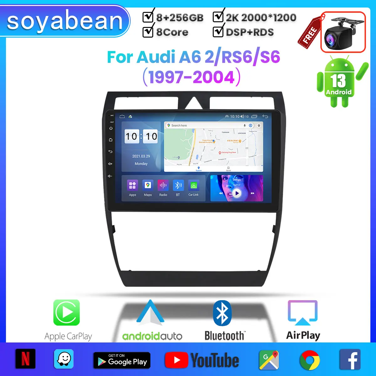 Android-13-Car-Radio-for-Audi-A6-2-RS6-S6-1997-2004-9inch-Multimedia ...