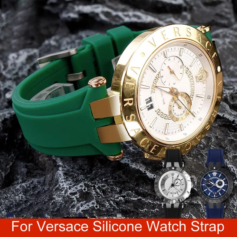 Correa-de-goma-para-reloj-Versace-V-RACE-correa-de-silicona-convexa-c ...