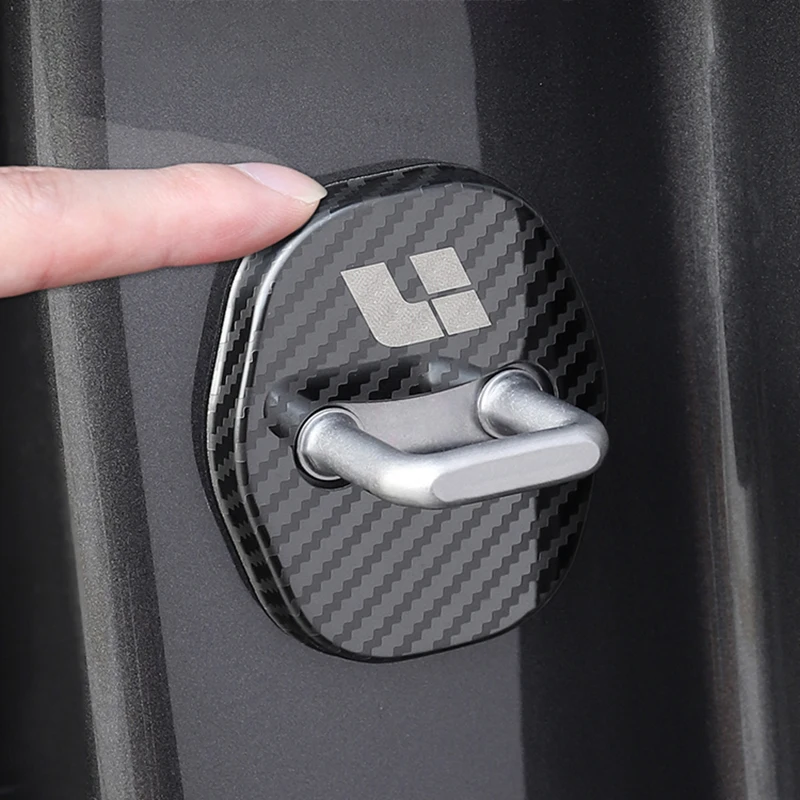 4 Pcs Car Door Lock Striker Cover Sticker Stainless Steel Protection ...