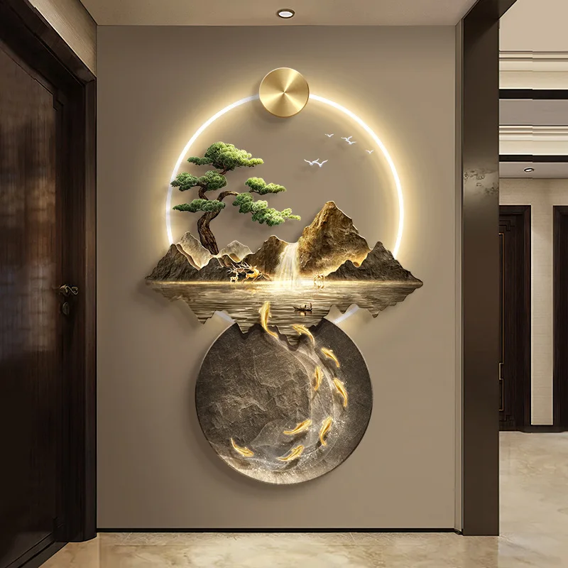 Background-Landscape-Painting-Wall-Lamp-Chinese-Creative-Living-Room ...