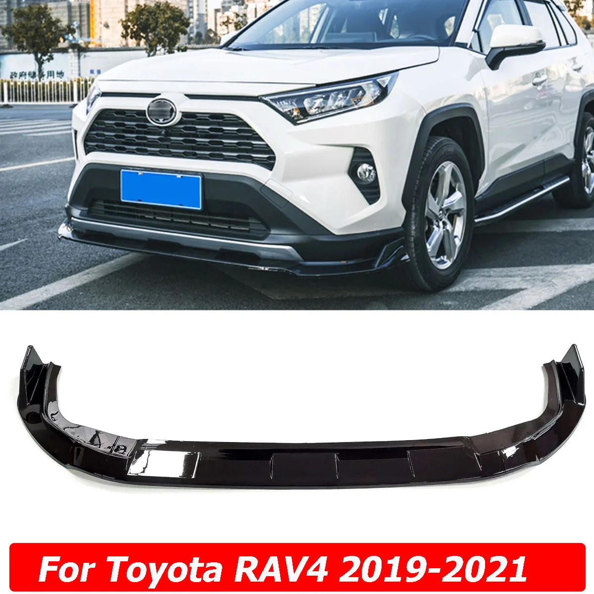 3PCS-Front-Bumper-Lip-Spoiler-For-Toyota-RAV4-2019-2021-Side-Splitter ...