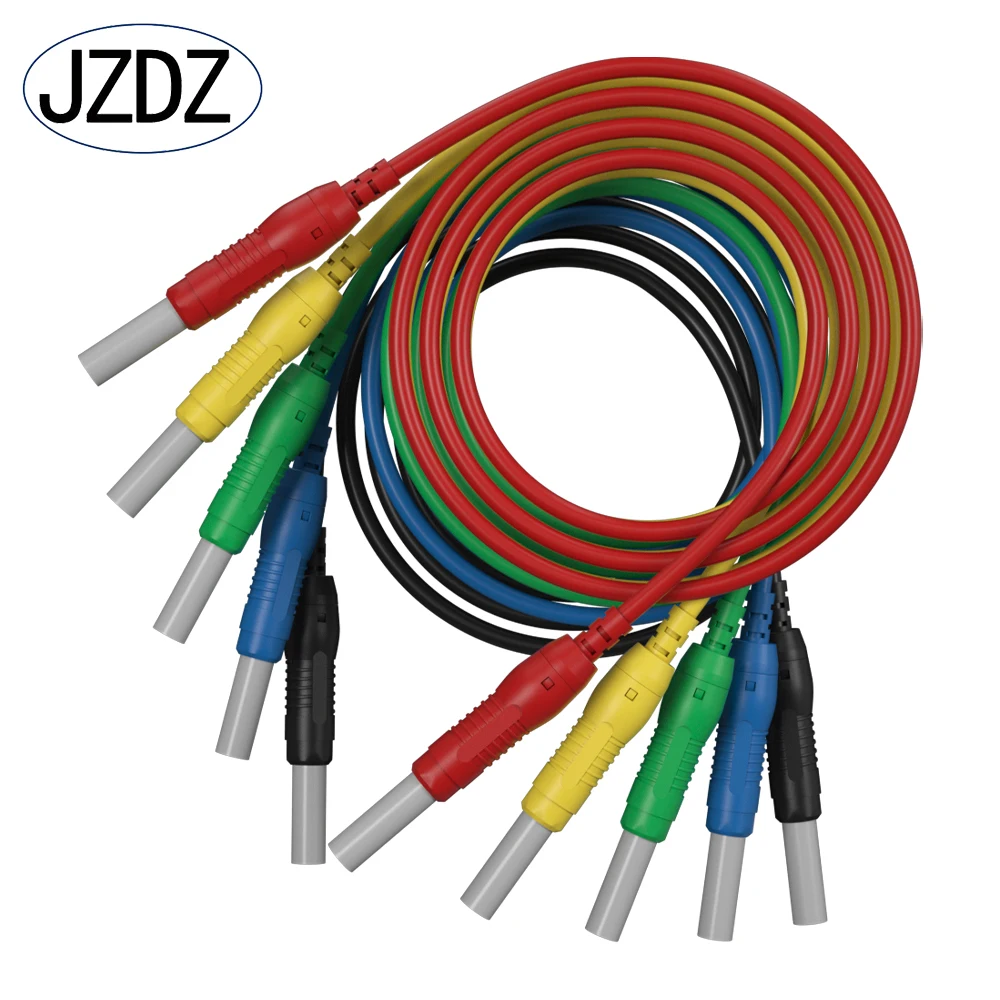 JZDZ 5PCS 4MM Retractable Safety Banana Plug to Banana Plug Test Lead ...