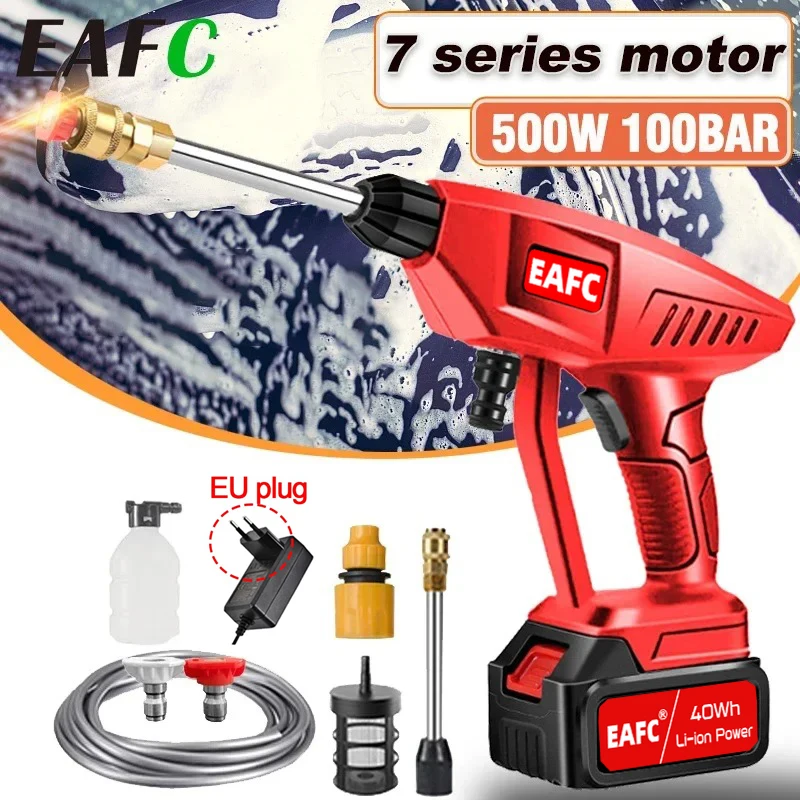 100BAR-Electric-Cordless-High-Pressure-Cleaner-Washer-Water-Gun-Car ...