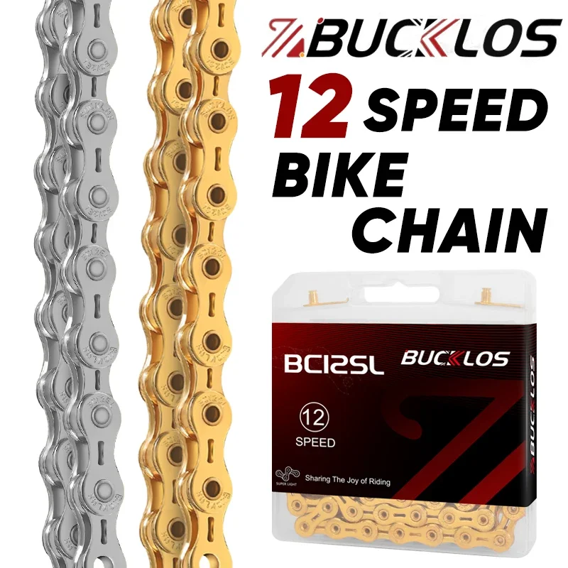 BUCKLOS 12 Speed Bicycle Chain 126 Links Stainless MTB Chain 12S ...