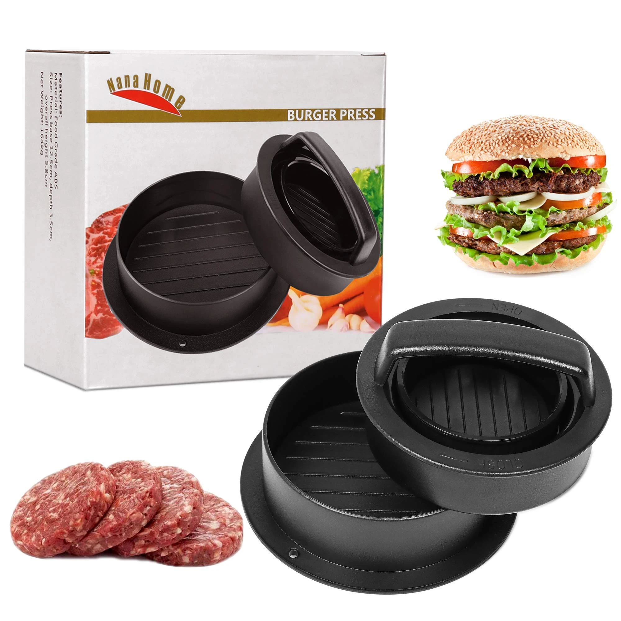 Hamburger Patty Maker Press 3 In 1 Stuffed Burger Large Non Stick 最安値に挑戦！
