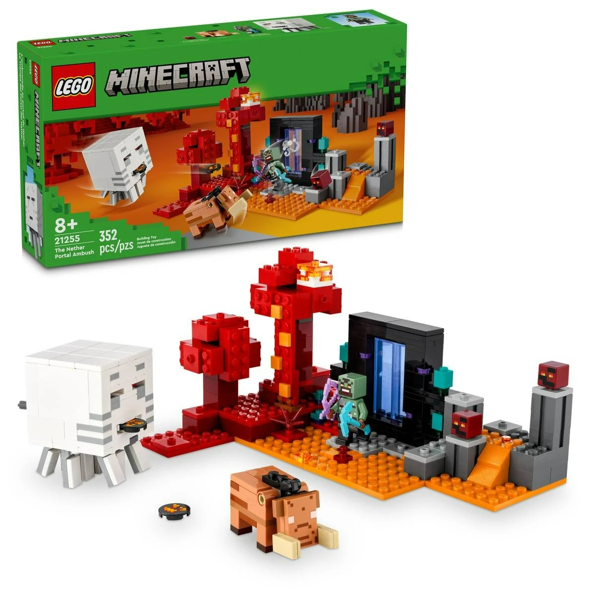 LEGO Minecraft Conjunto de Aventura no Portal Nether, Brinquedo de ...