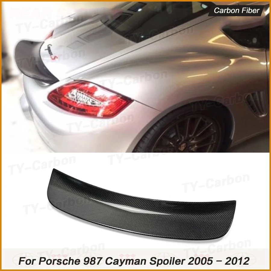 Real-Carbon-Fiber-Car-Rear-Trunk-Spoiler-Wings-for-Porsche-Cayman-987-S ...