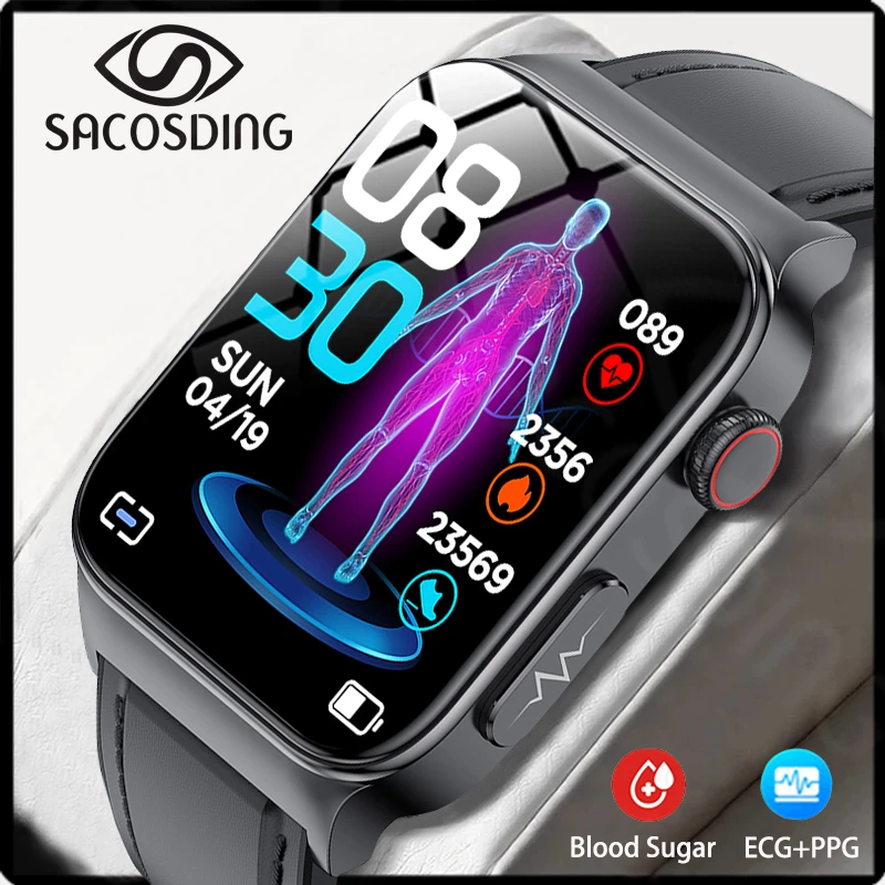 Blood Glucose Smart Watch Men Ecg Monitoring Blood Pressure Body