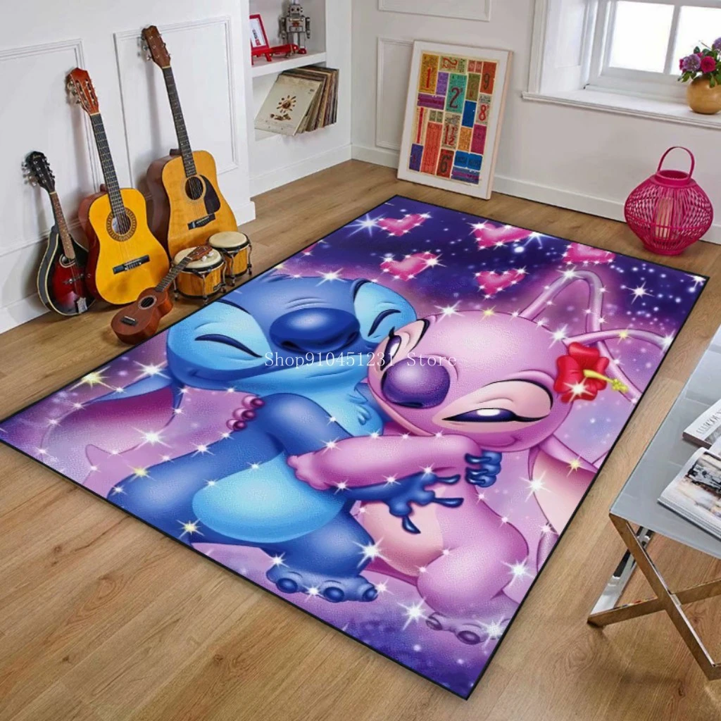Alfombra lavable de Lilo Stitch para niños y niñas, tapete para sala de ...