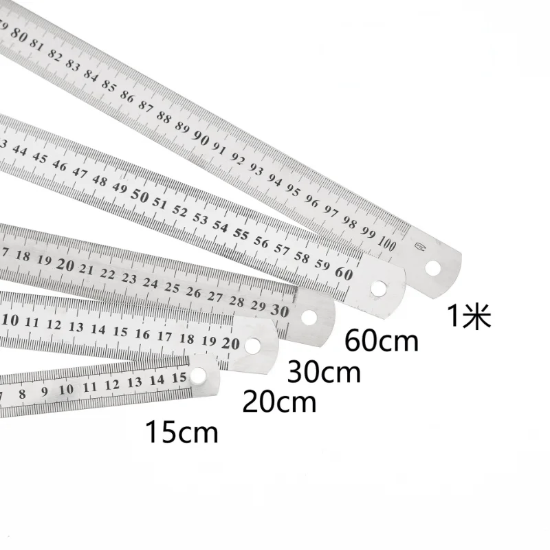 Stainless Steel Double Side Straight Ruler Centimeter Inches Scale ...