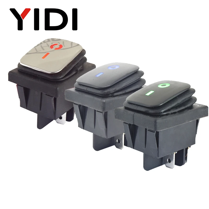 16A 250VAC Heavy Duty KCD4 201 Waterproof Rocker Switch Latching ON OFF ...