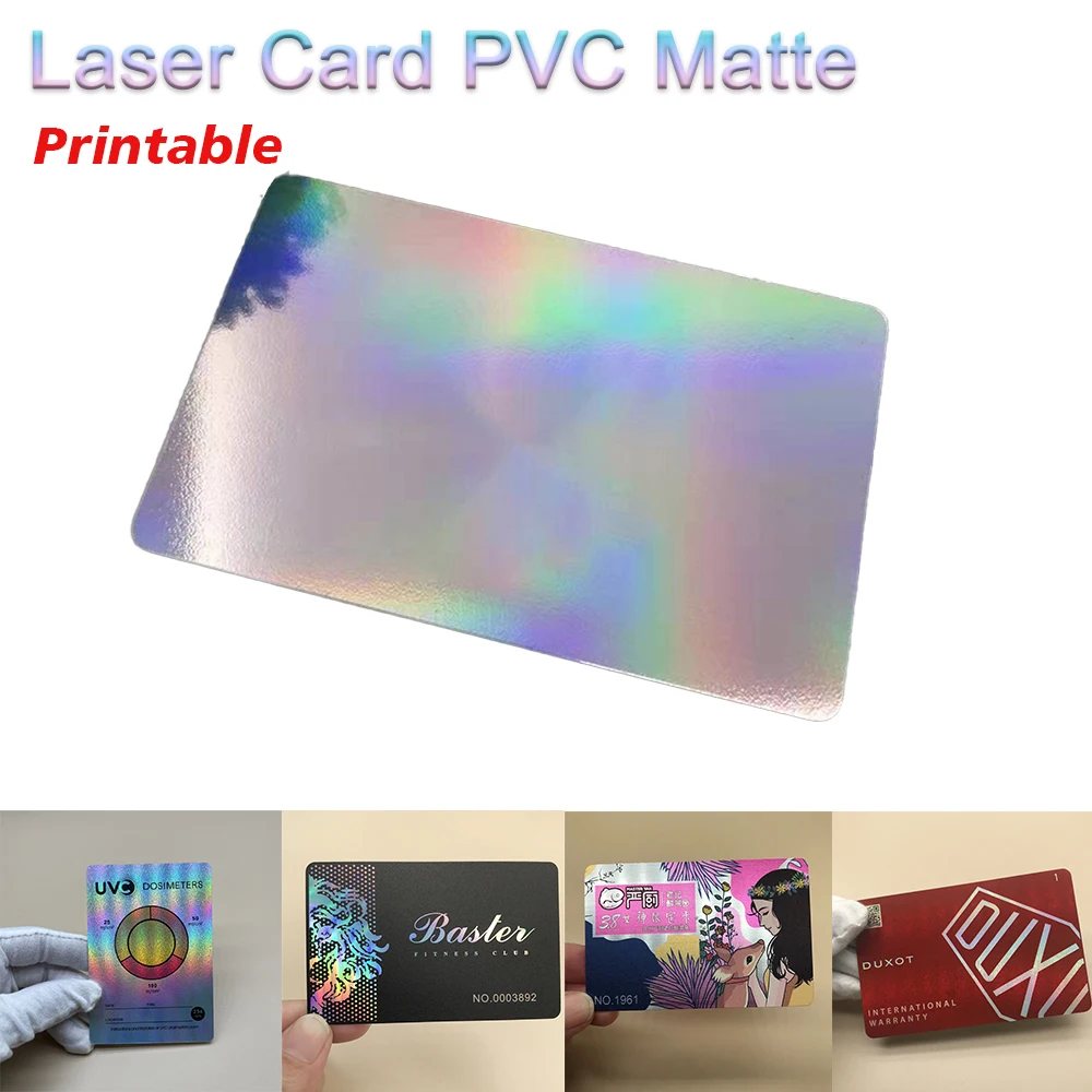 1/5/10Pcs PVC Laser Card Matte Flash Business Card Printing Using Blank ...