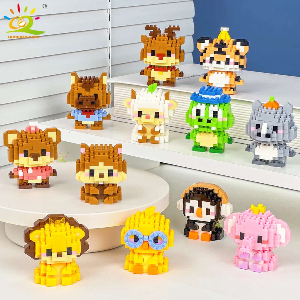 HUIQIBAO-Mini-Cute-Anima-Micro-Building-Blocks-3D-Diamond-Model-LION ...