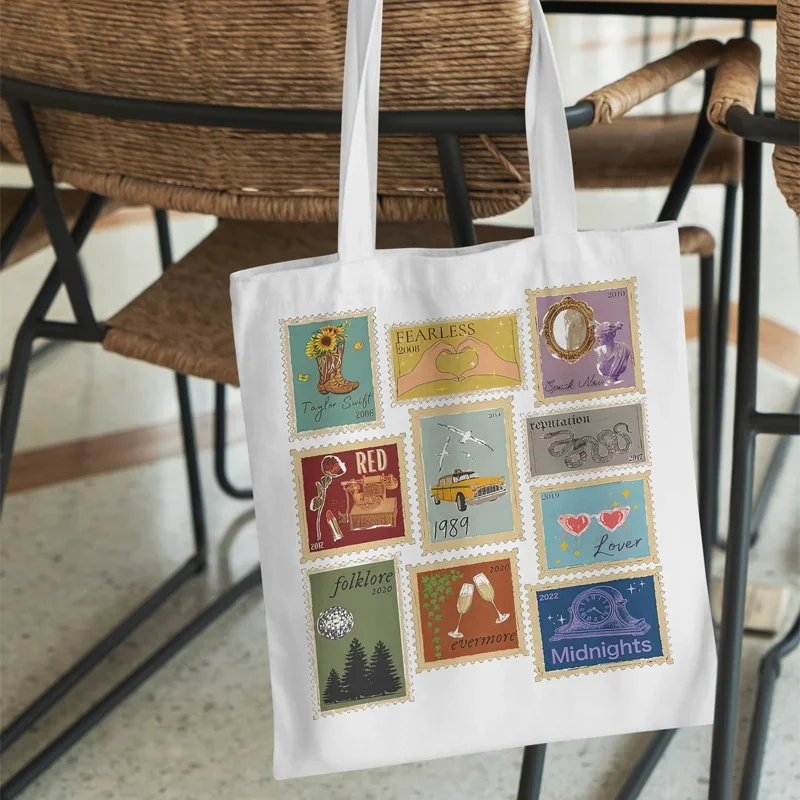 Albums As Post Stamps Canvas Tote Midnight Stamps TS Fans Totes Bag ...