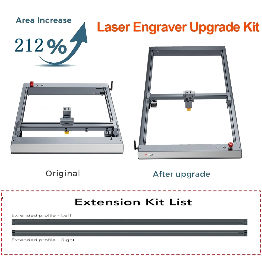 Ortur Aufero Laser Engraving Machine Working Area Y-axis Extension Kits ...