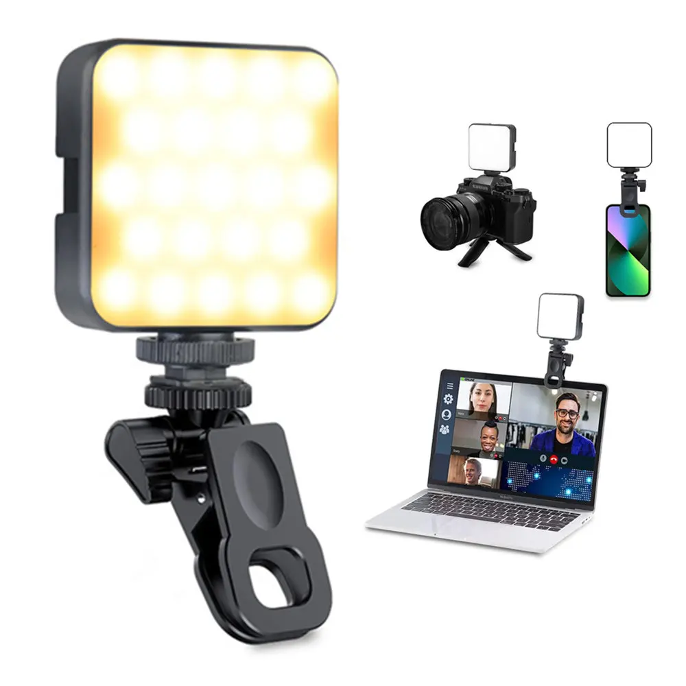 Bi-Color-Selfie-Light-Computer-Camera-Light-Dimmable-2500K-9000K-Clip ...