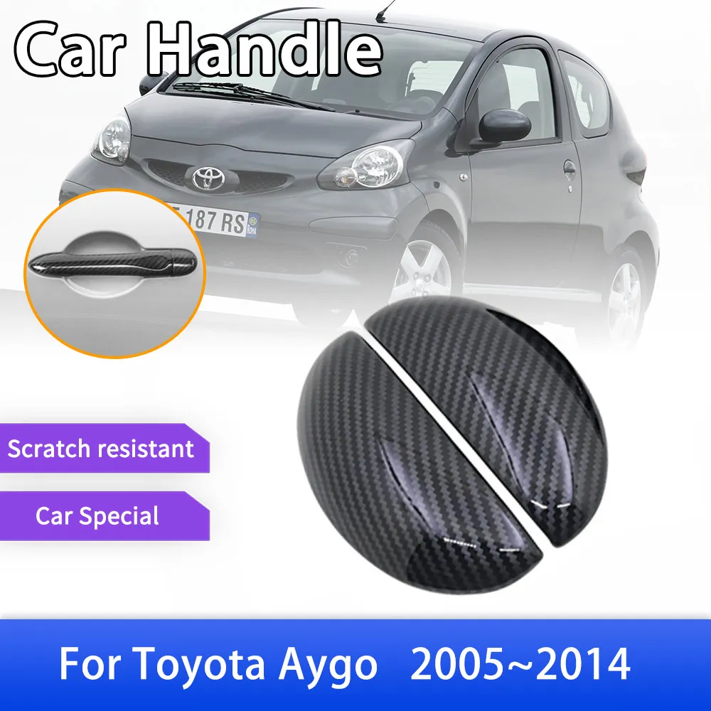 Carbon-Fiber-Door-Handle-Cover-Fit-for-Toyota-Aygo-MK1-2005-2006-2007 ...