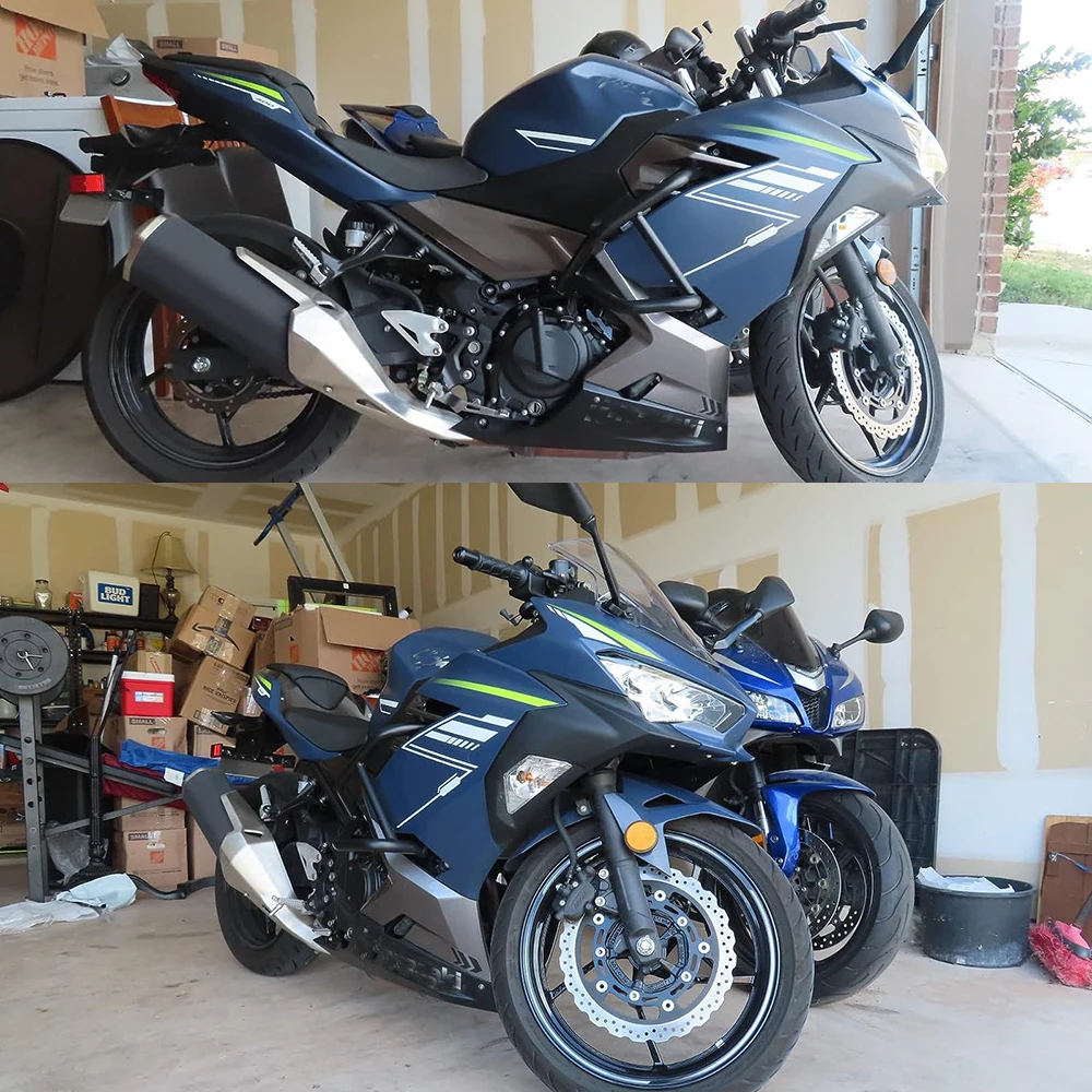 Kawasaki Ninja 400 /250 Crash Bars (2018-2024) - Black Steel Engine ...