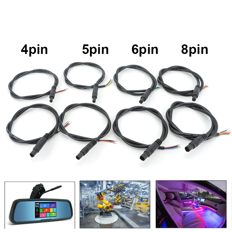 50CM 4/5/6 pin core Male and Female Car Rear View Camera connector ...