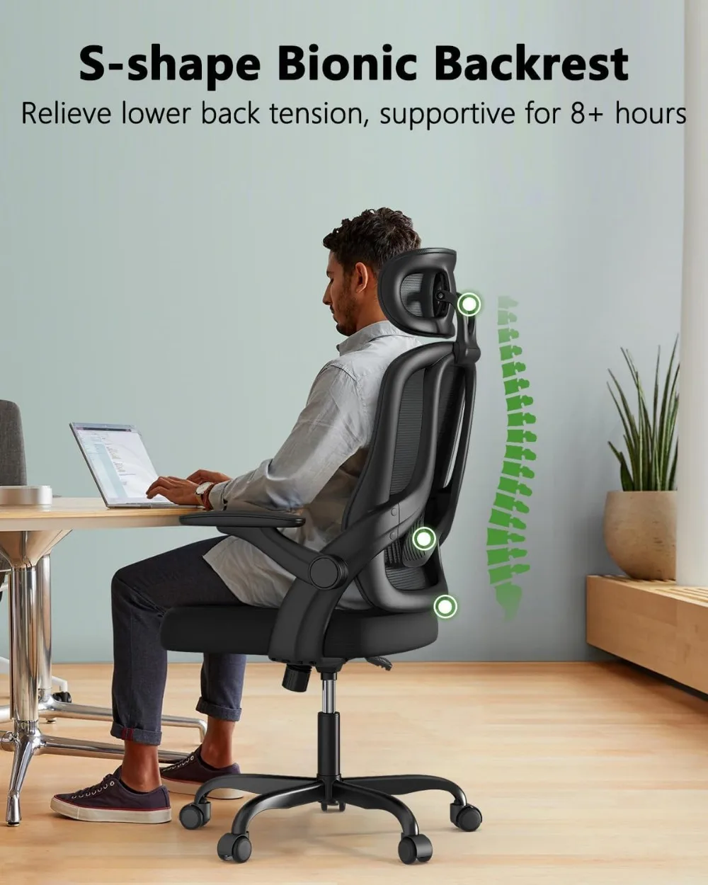 Home Office Chair, High Back Ergonomic Desk Chair with 3D Armrests ...