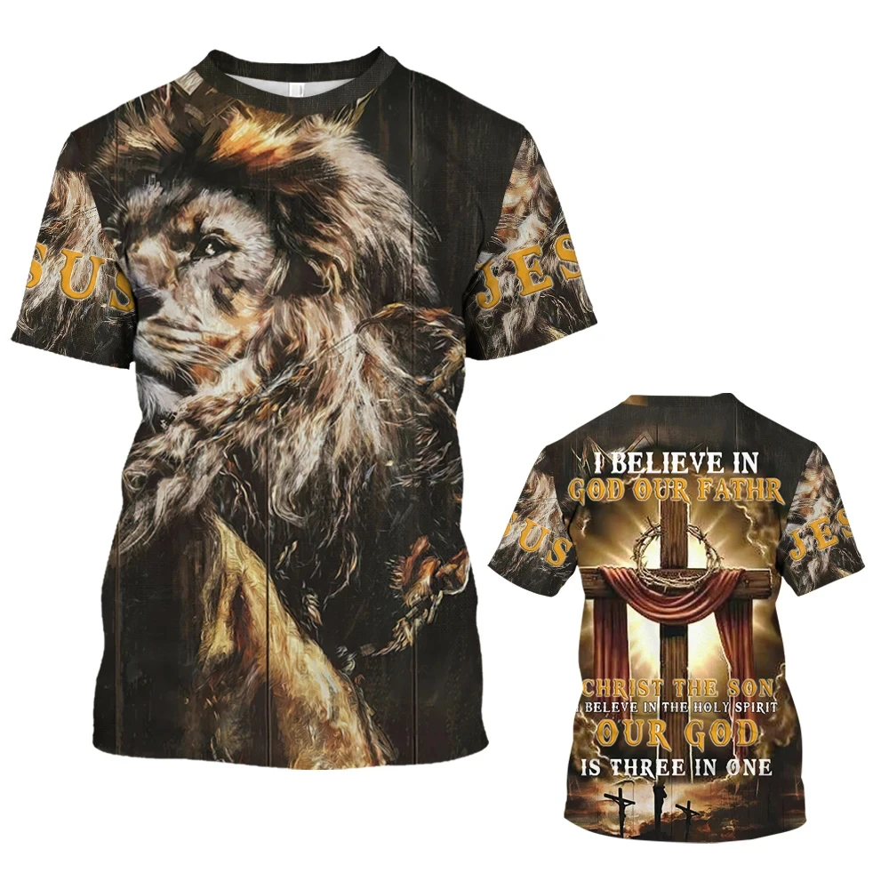 Unique Christian Jesus 3D Print Mens Shirt | Oversized Short Sleeve ...