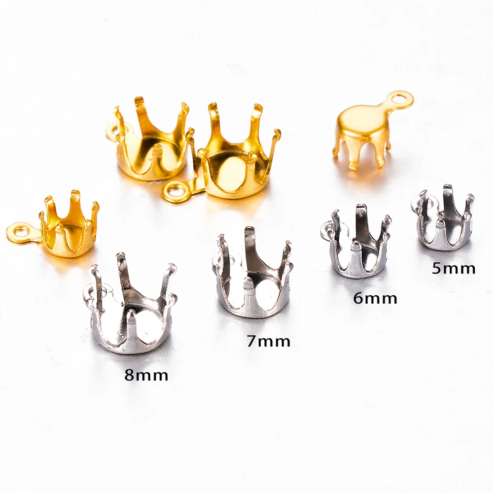 30pcs-Lot-Stainless-Steel-Claw-Base-Setting-Clasps-Charms-5-6-7-8mm-For ...