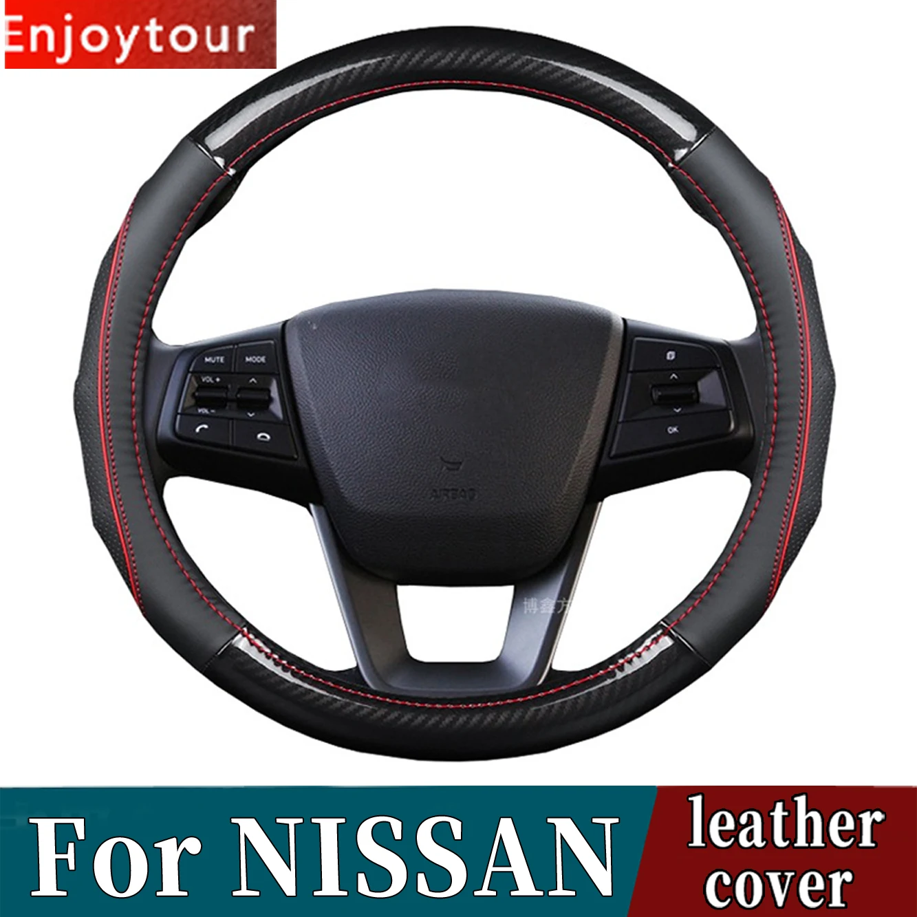 Accessories Car Styling Genuine Leather Steering Wheel Cover for Nissan ...